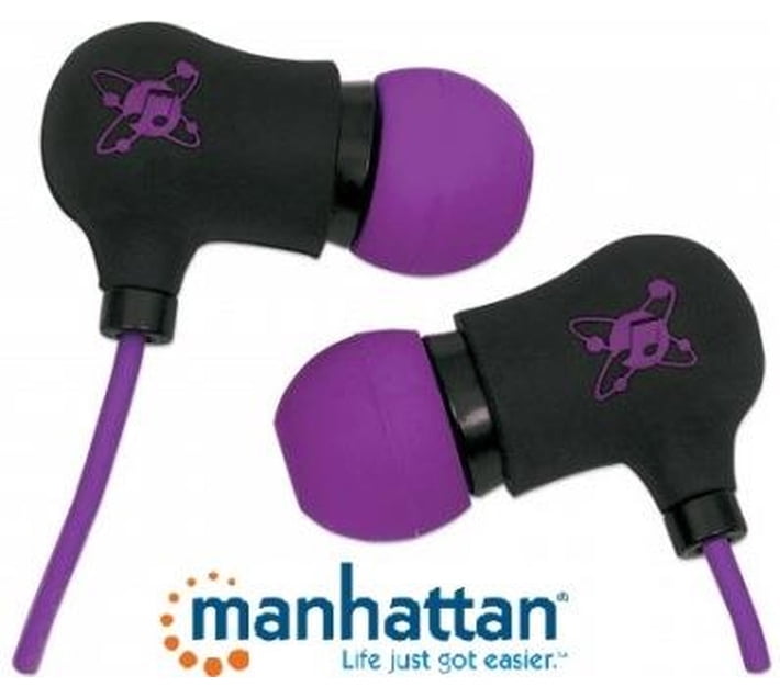Manhattan 178877 Sound Science Nova In-Ear Black Purple Wired Headset ...