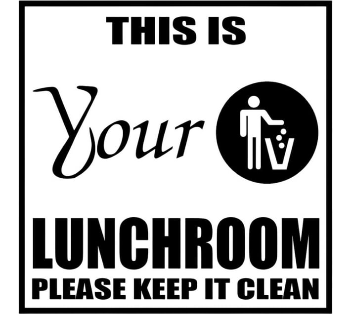 sign Lunchroom Keep it clean 29cm X 29cm Emergency Sign () | Makro