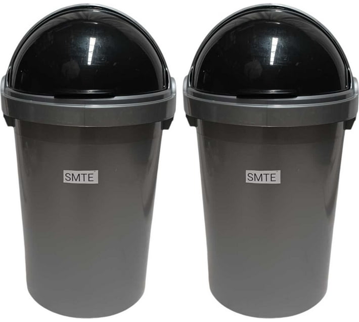 SMTE 25-Liter Silver Dustbin – Sleek and Compact Waste Solution-Silver ...