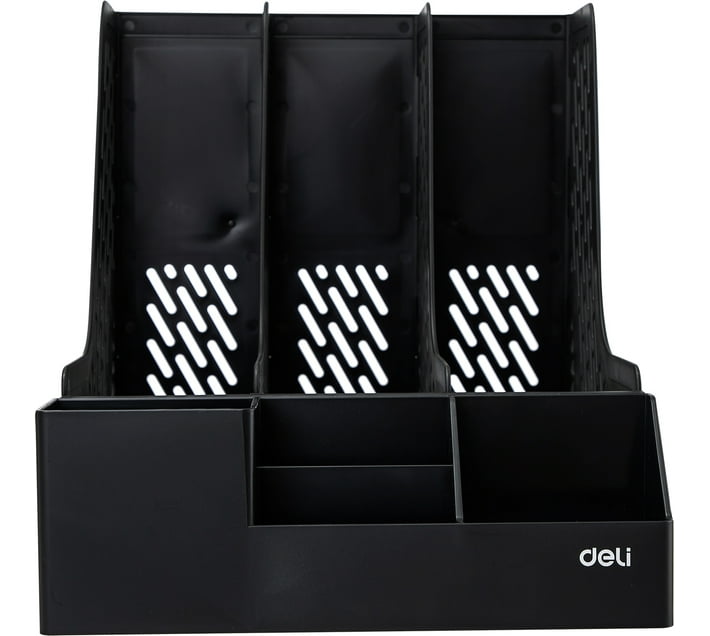Buy Deli Stationery 7 Compartments Plastic File Container (Black) in ...