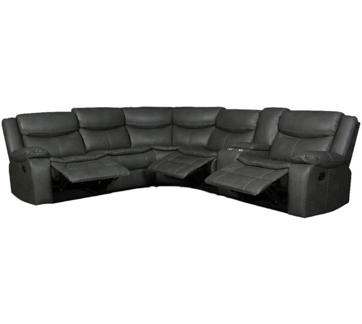 Eay Eay Thing L Shape Leather Recliner Corrected Leather 6 Seater Sofa ...