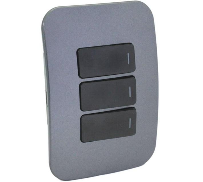 Gun Metal Three Lever One-Way Horizontal Light Switch (VG111C3HBGM ...