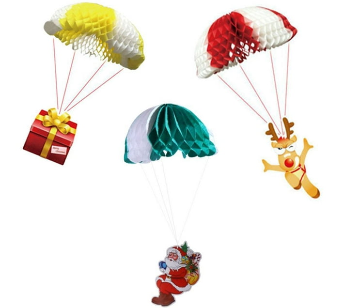 The Good Sport Home Decor Festive Hanging Parachute Christmas Ornaments ...