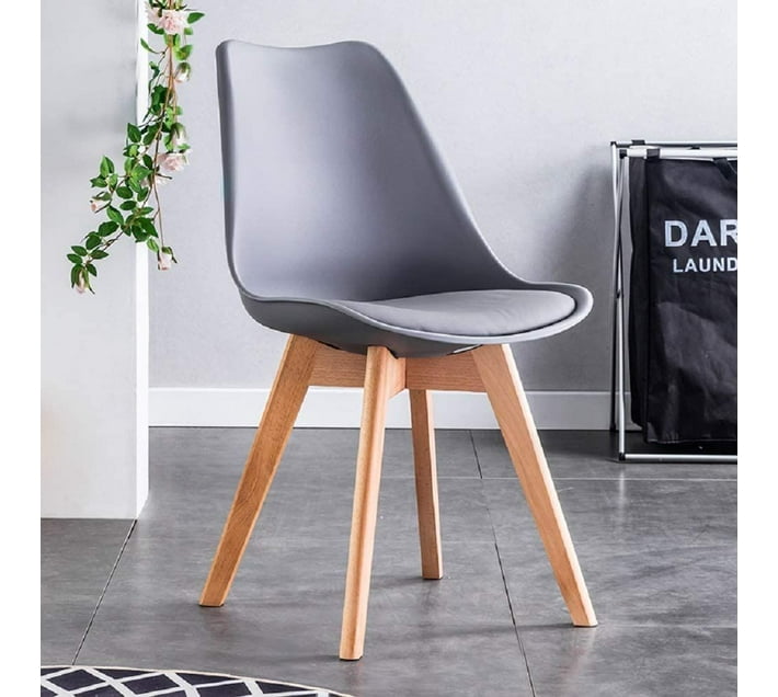 Dining Chair Solid Wood Dining Chair (Set of 1, Finish Colour - GRAY) | Makro