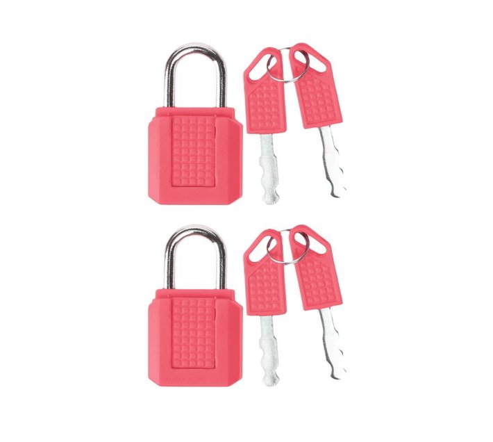 2 Anti-Theft Padlock with 2 Keys - Pink | Makro