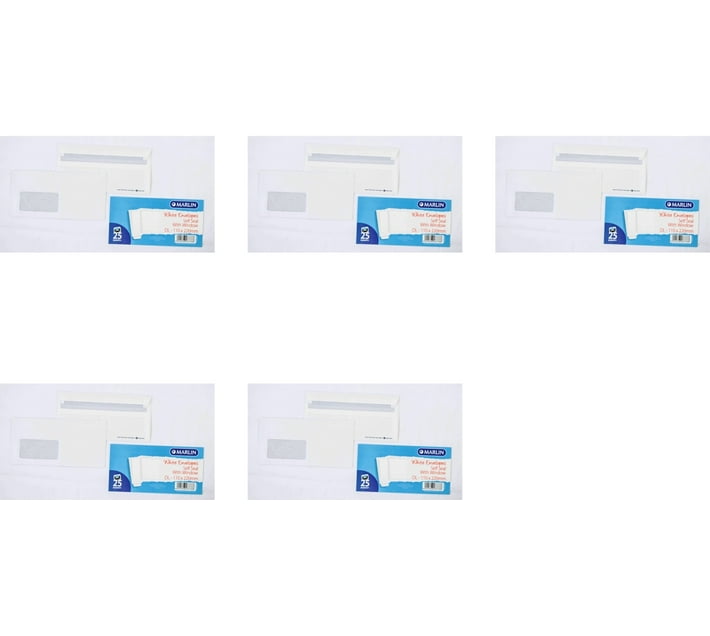 Marlin Envelopes DL White with window 25's Self Seal Envelopes (Pack of ...