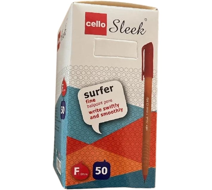 Cello Sleek 50 Ball Pen (Red) | Makro