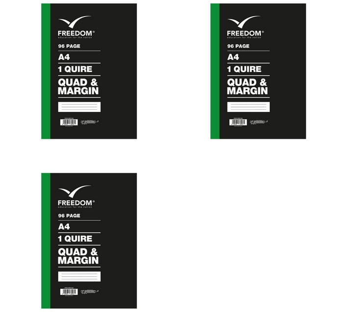 Buy Freedom 1 Quire / 96 Pages Counter Books A4 Notebook Quad and ...
