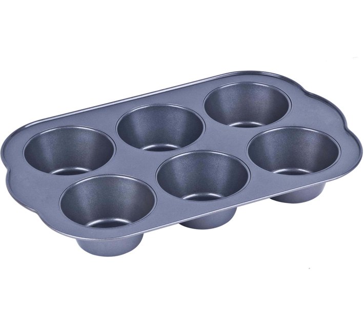 Metalix Non-Stick06 Carbon Steel Cupcake/Muffin Mould 6 (Pack of 1) | Makro