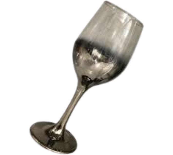 Generic Sd103-5 Silver Rim Wine Glass (300 ml, Glass, Black) | Makro