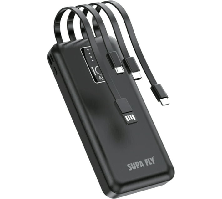 Supa Fly 10000 mAh 37 W Power Bank (Black, Lithium-ion, Fast Charging ...