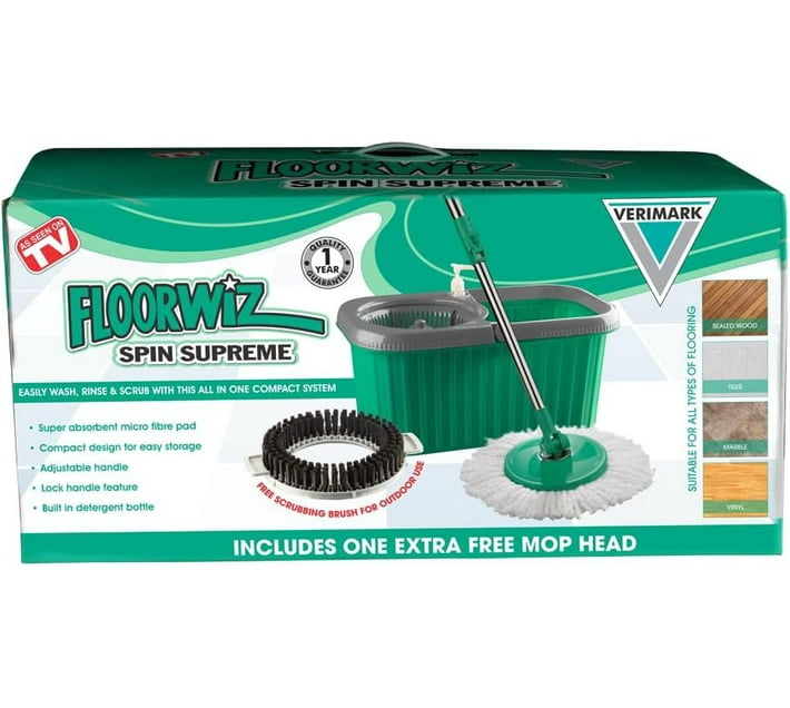 Buy Verimark Floorwiz Spin Mop and Bucket Set With Free Scrubbing Brush ...
