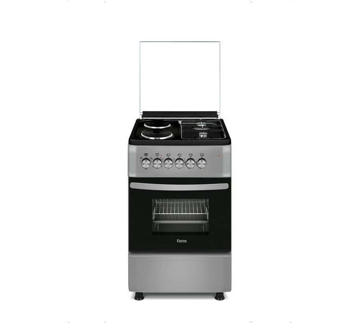 Ferre F5S22E3.FD.S Steel Manual Gas Stove with Oven (2 Burners) | Makro