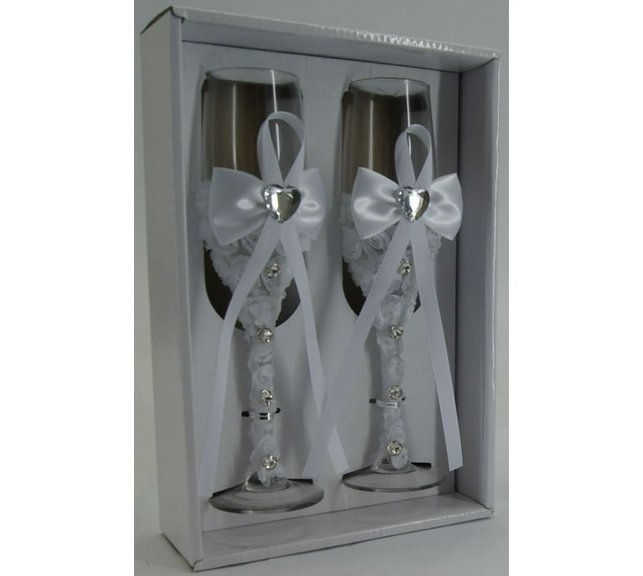 Glass (Pack of 2) 2024wclass Champagne Glass Set (2 ml, Glass, White ...