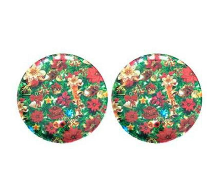Plastic Platter - Round Shaped - Christmas Ornaments - 2 Pack | Makro