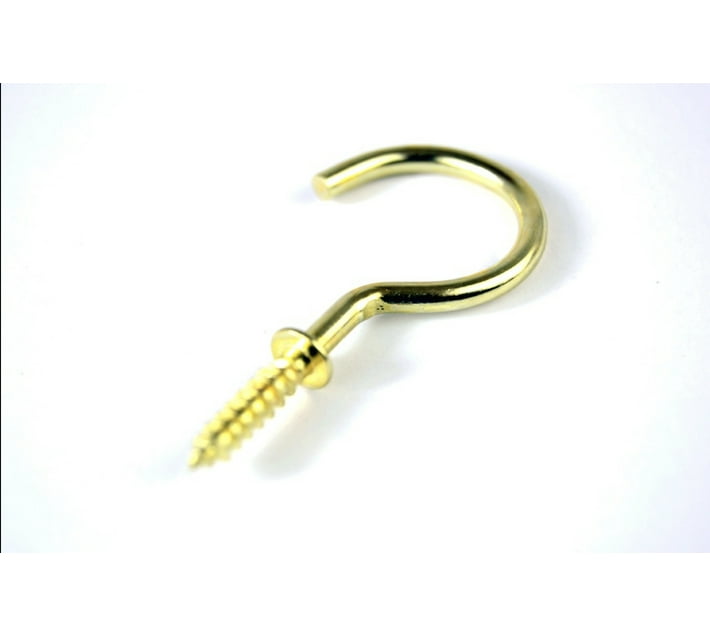 Buy Investify Brass Cup Hooks Screw Type 38mm 1 (Pack of 100) in Bulk ...