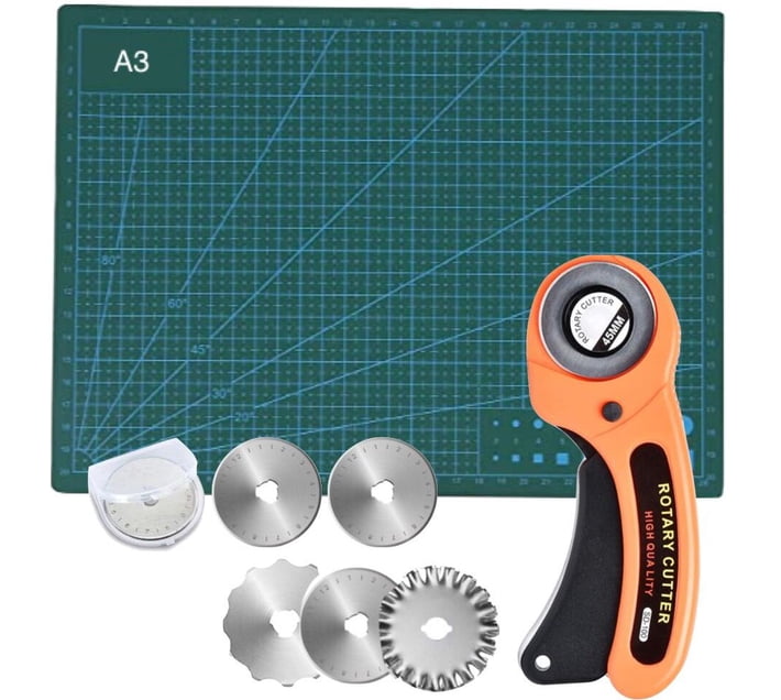 The Good Sport Craft DIY Fabric Rotary Cutter With 5 Assorted Blades ...