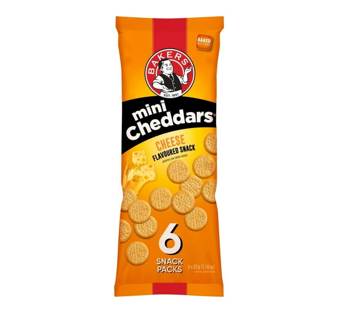 Buy Bakers Mini Cheddars Cheese 6 x 33g in Bulk | Makro Business