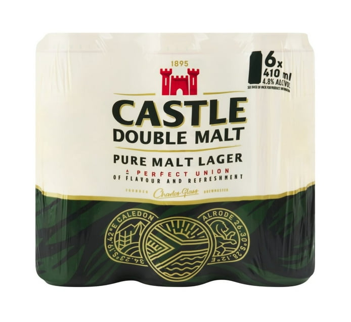 Buy Castle Double Malt Pure Malt Lager Beer Can 6 x 410ml in Bulk ...