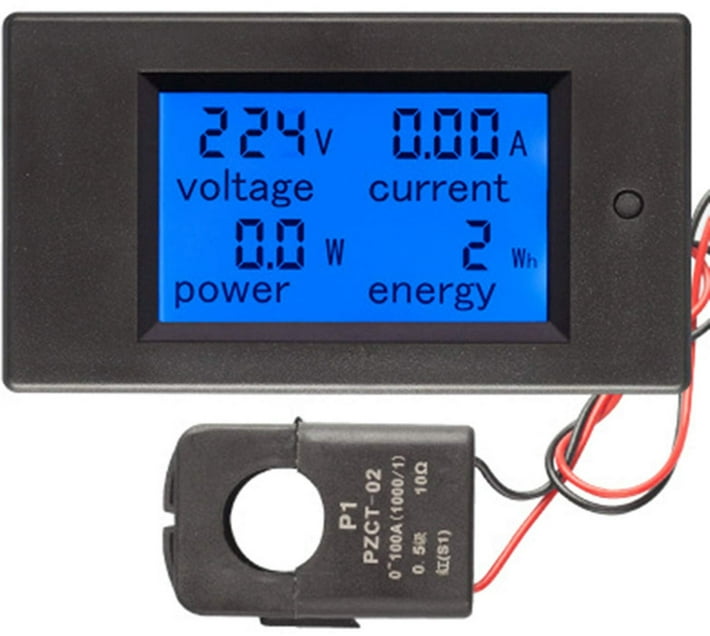 P Concepts AC 100A 80-260V Voltage Ammeter Meter Multimeter with LCD ...
