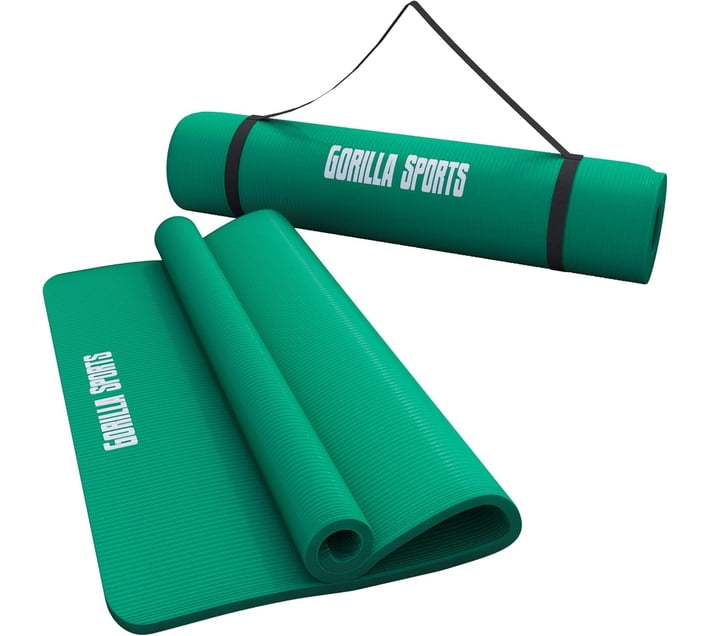 Gorilla Sports Deluxe Yoga Mat Green 190x60x1.5cm Home Gym Combo () | Makro