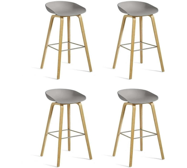 SHAH's Fabric Bar Stool (Finish Colour - Grey, Knock Down) | Makro