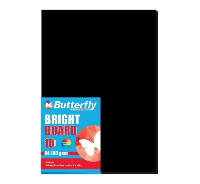 Buy Butterfly A4 Black Project Board 10 Sheets A4 in Bulk | Makro Business