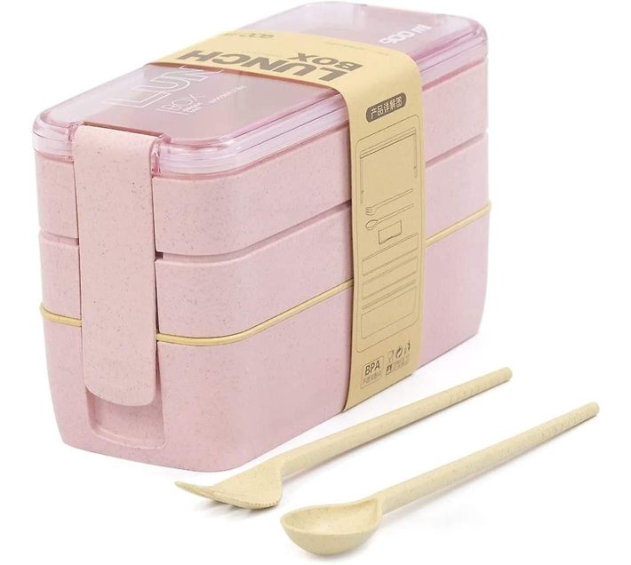 genetic KD - 900ml Portable Microwave Lunch Box 3 Layer Wheat Straw ...