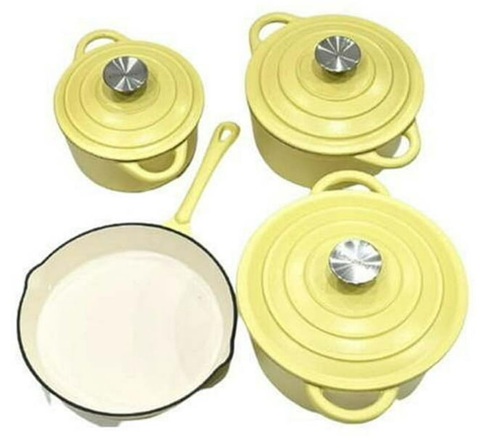 SMTE New Design Non-Stick Coated Cast Iron Cookware Set (7 - Piece) | Makro