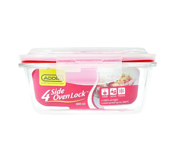 Someone’s in a Makro Addis 800 ml 4-Side Oven Lock Glass Container Mood