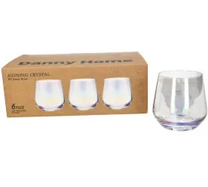 DANNY HOME (Pack of 6) Rock tumbler glasses 9.3cm Water/Juice Glass Set ...