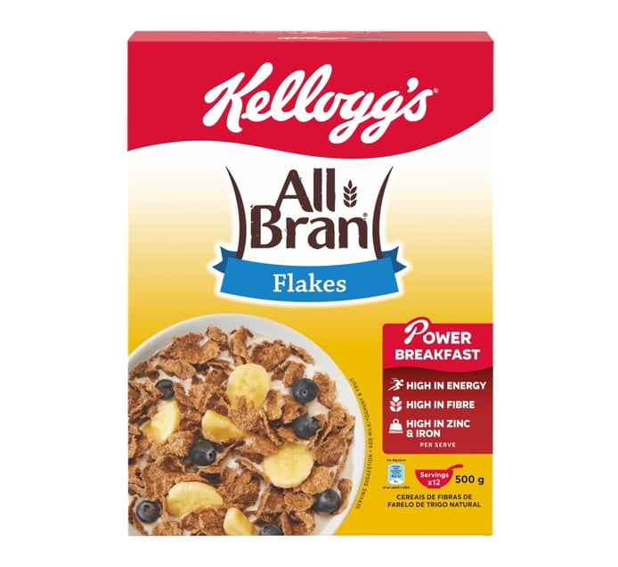 Buy Kellogg's All Bran Flakes Wheat Bran Cereal 500g in Bulk | Makro ...