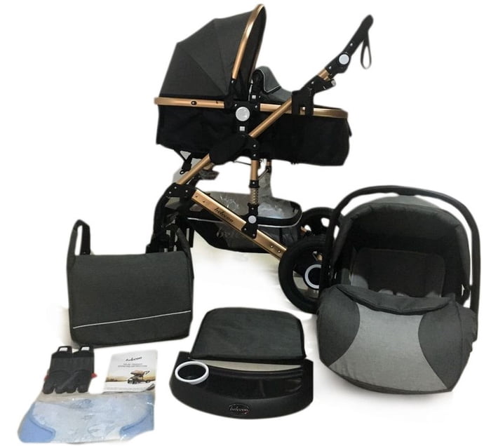 Ashcomonline ZQTRYT45T4 Stroller Pram (3, Black) | Makro