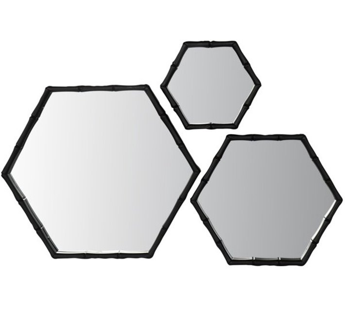 oma Design House 3 Piece Canberra Mirror - Black Decorative Mirror ...