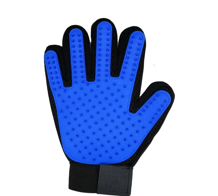 Umlozi Pet Grooming Glove - 2 Pack Grooming Gloves for Dog & Cat (Blue ...