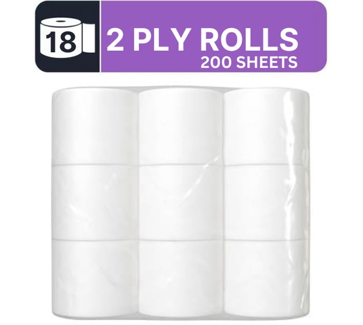 Alo Papers 2 Ply Toilet Paper Roll (Pack of 1 x 18 Rolls) | Makro