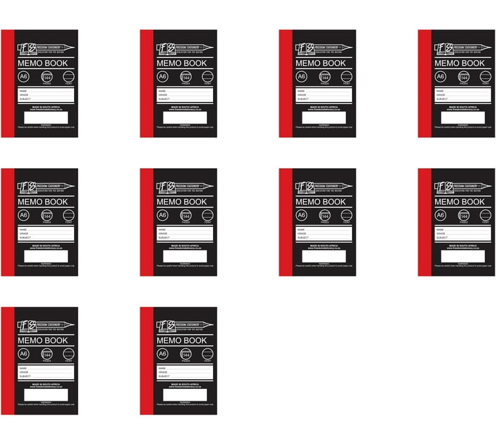 Freedom 144 Pages Memo Books - Hard Covers A6 Memo Book Feint (Black ...