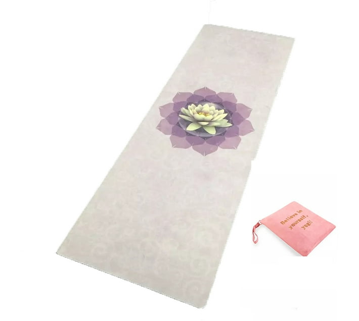 LM Fitness Mat Microfibre Foldable Travel Washable Suede Rubber Yoga ...