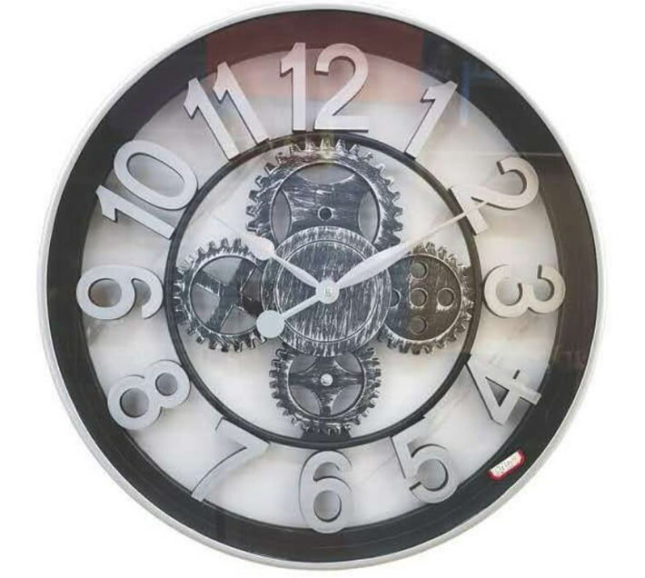 Wall Clock Analog-Digital 50 cm X 15 cm Wall Clock (Black, With Glass ...