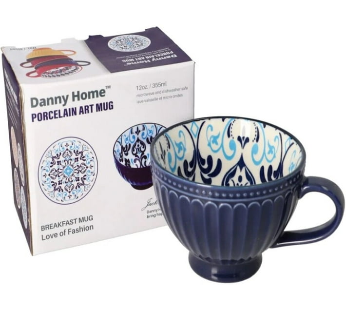 Buy Danny Home Santorini Ceramic Coffee Glass Coffee Mug (355 ml) in ...