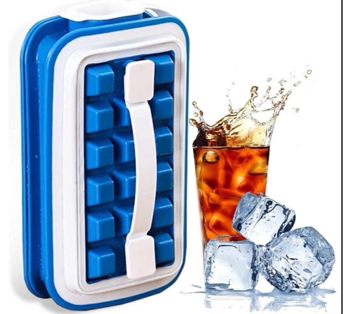 Go Essential K58H88 Plastic, Silicone Ice Cube Tray (Blue, White, Pack ...