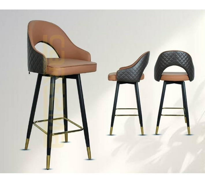 Online Oasis Engineered Wood Bar Stool (Finish Colour - Black, Pre ...