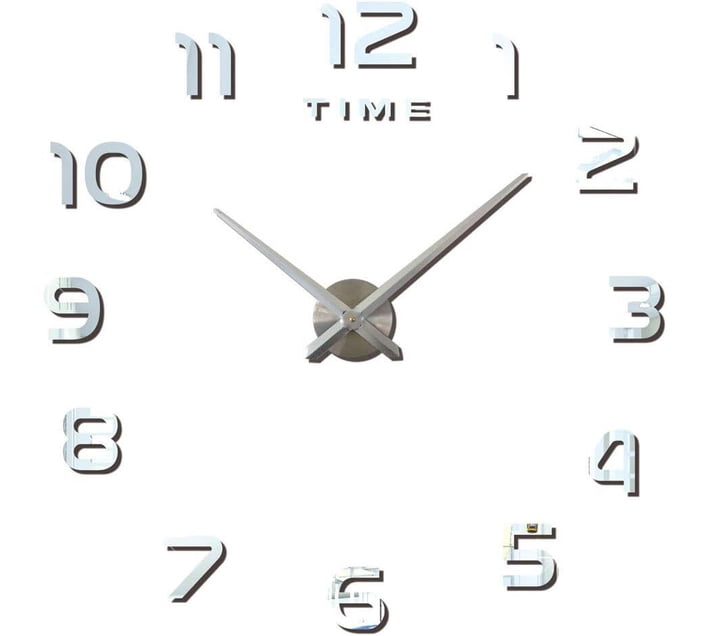 HomewareOnline Analog 60 cm X 60 cm Wall Clock (Silver, Without Glass ...