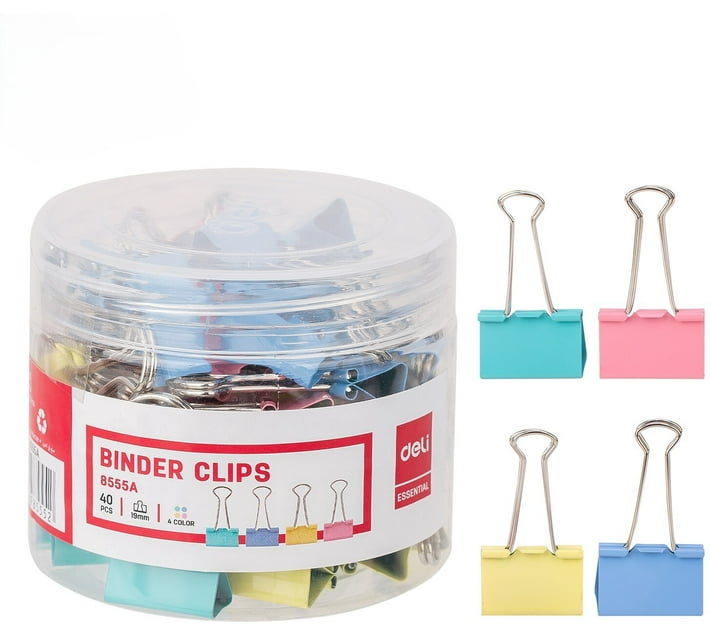 Deli 19 Metal Binder Clip (40, Multicolour) | Makro