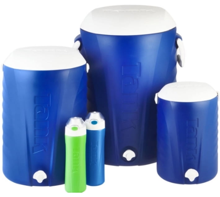 Tank 5 Piece Cooler Box Set Blue faucet cooler box (Blue, 45 l) | Makro