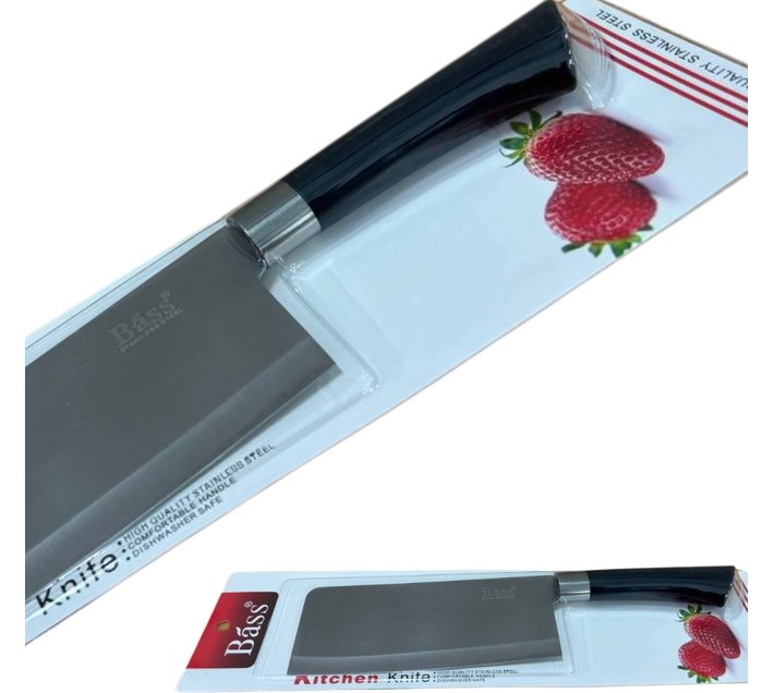 Bass 1 Piece Steel Cleaver 301503 7-Inch Silver Ring Cleaver Knife ...