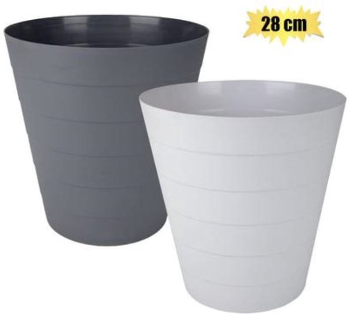 az decor 104-000158 Plastic Dustbin (Grey, White, Pack of 2) | Makro