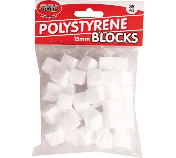 Crazy Crafts Polystyrene Blocks - 15mm School Set | Makro