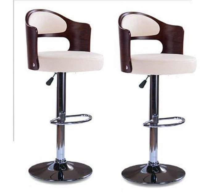 Pu Leather And Stainless Steel Base Adjustable Height Bar Stool Pack of ...