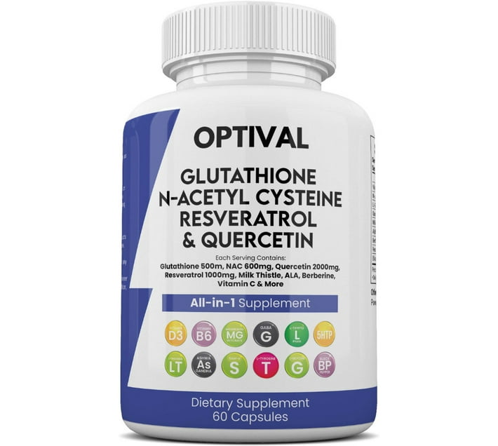 Optival Glutathione + N-acetyl Cysteine + Resveratrol & Quercetin (60 ...